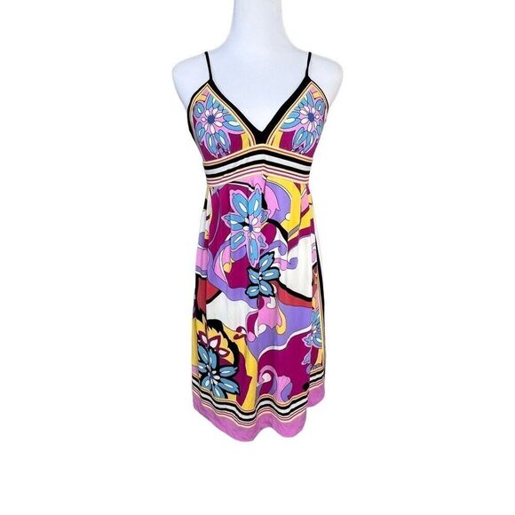 Ice | Dresses | Ice Mod Hippie Pink Blue Floral 7sy2k Sleeveless Knit ...